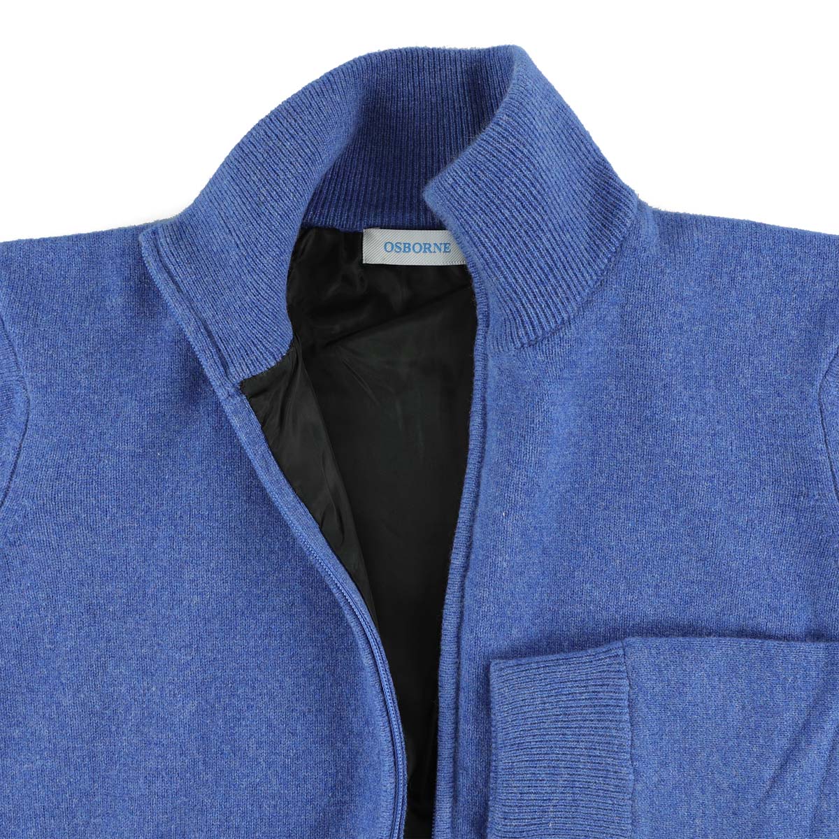 Lambswool windstopper zipped cardigan women - River - Black lining ...