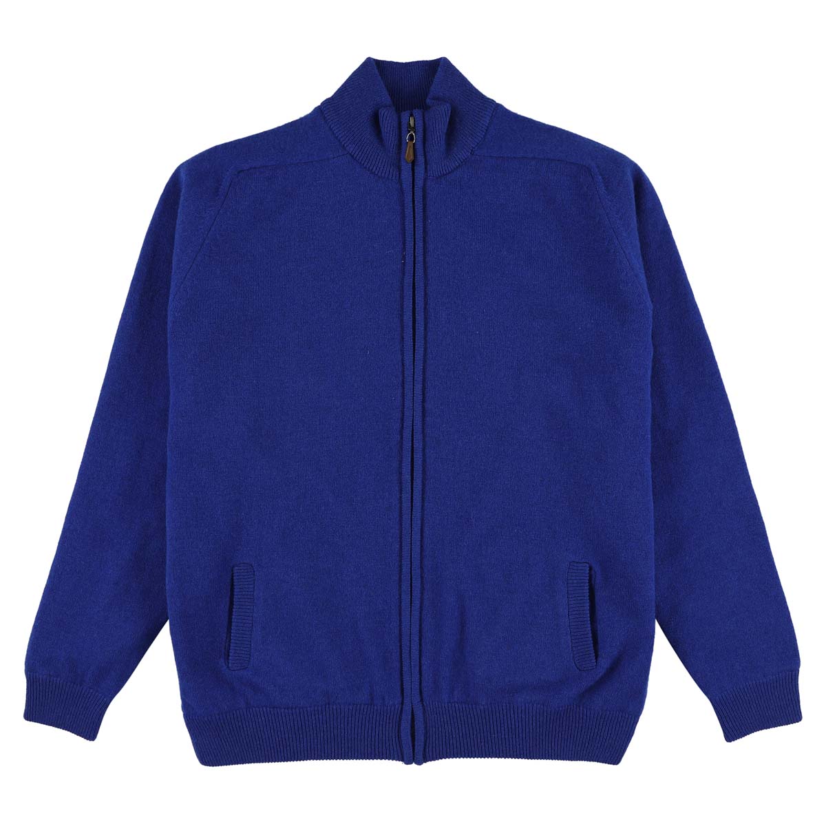 Lambswool windstopper zipped cardigan - Sapphire - Golf lining ...