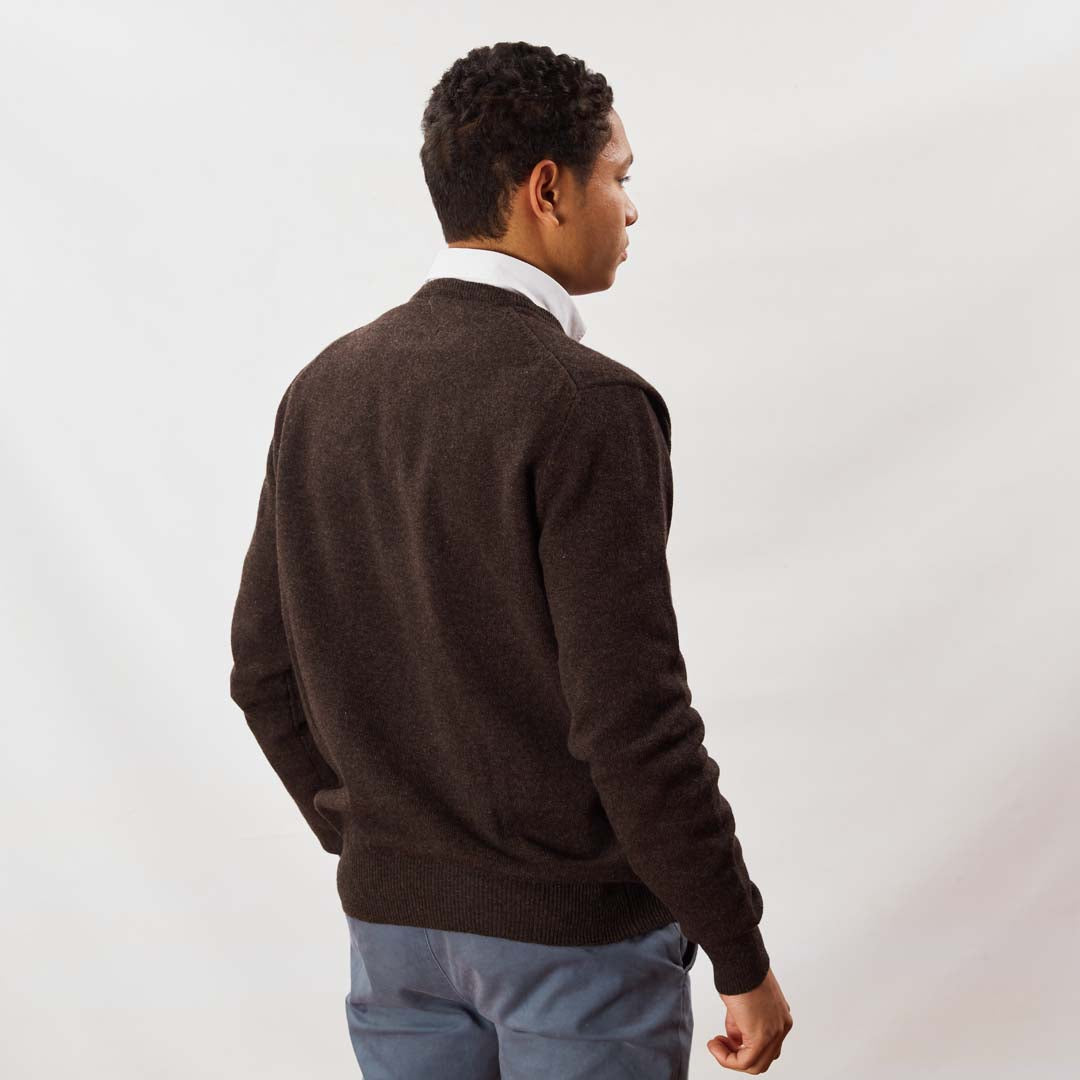 Lambswool V-neck - Cocoa – Osborne Knitwear
