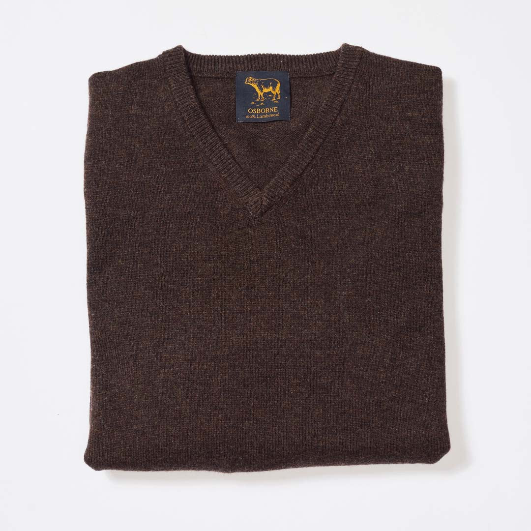 Lambswool V-neck - Cocoa – Osborne Knitwear