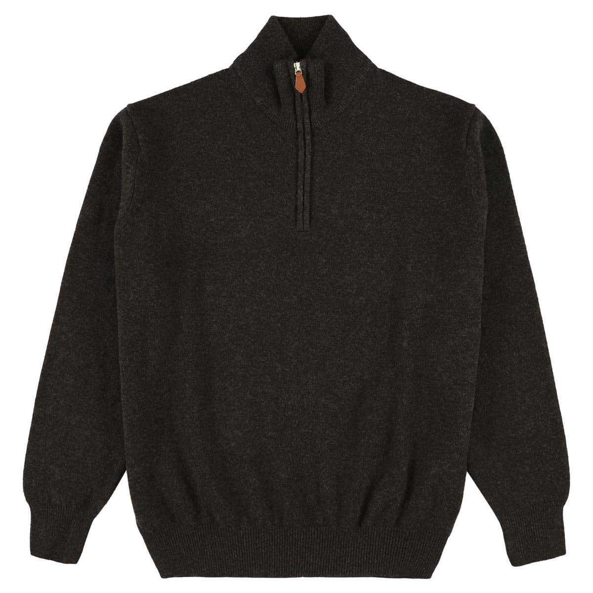 Lambswool quarter zip - Cocoa – Osborne Knitwear